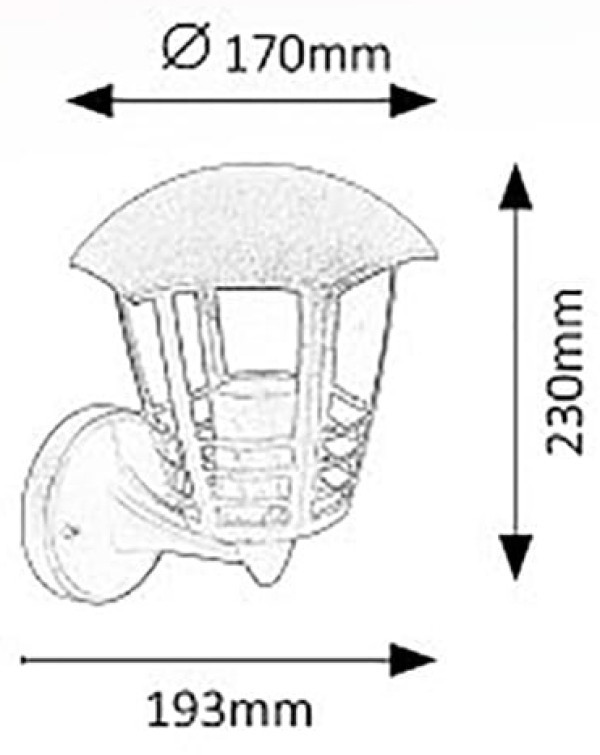 Rabalux 8618 MARSEILLE Spoljna zidna lampa, E27, 1x MAX 60W, IP44