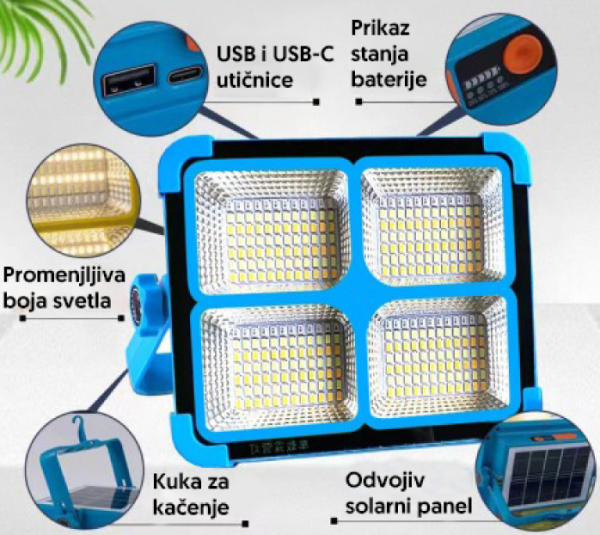 Solarna serviserska LED lampa, 264xSMD, LED, 4500 mAh YW13501-3342