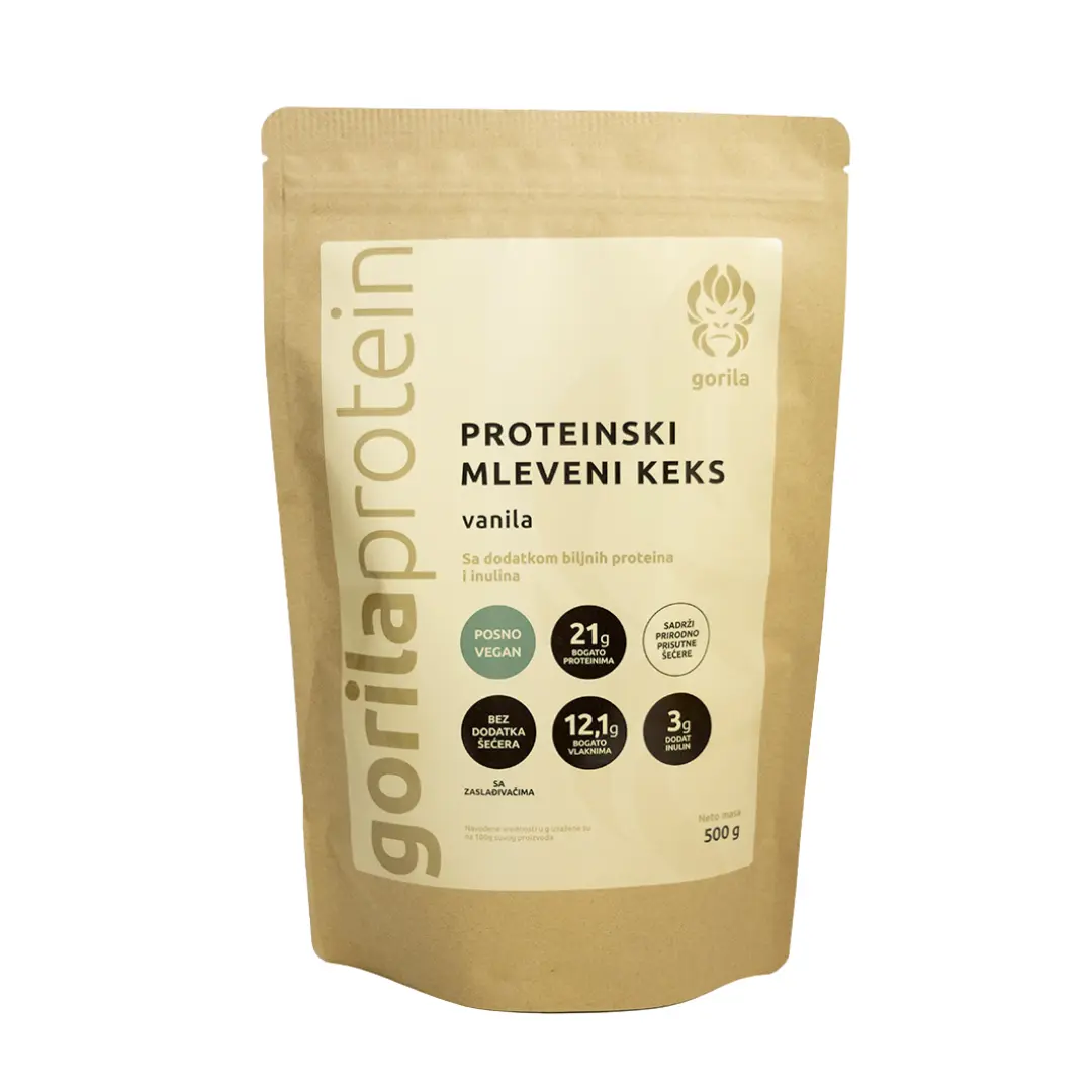 Proteinski mleveni keks Vanila 500g – Gorila Protein