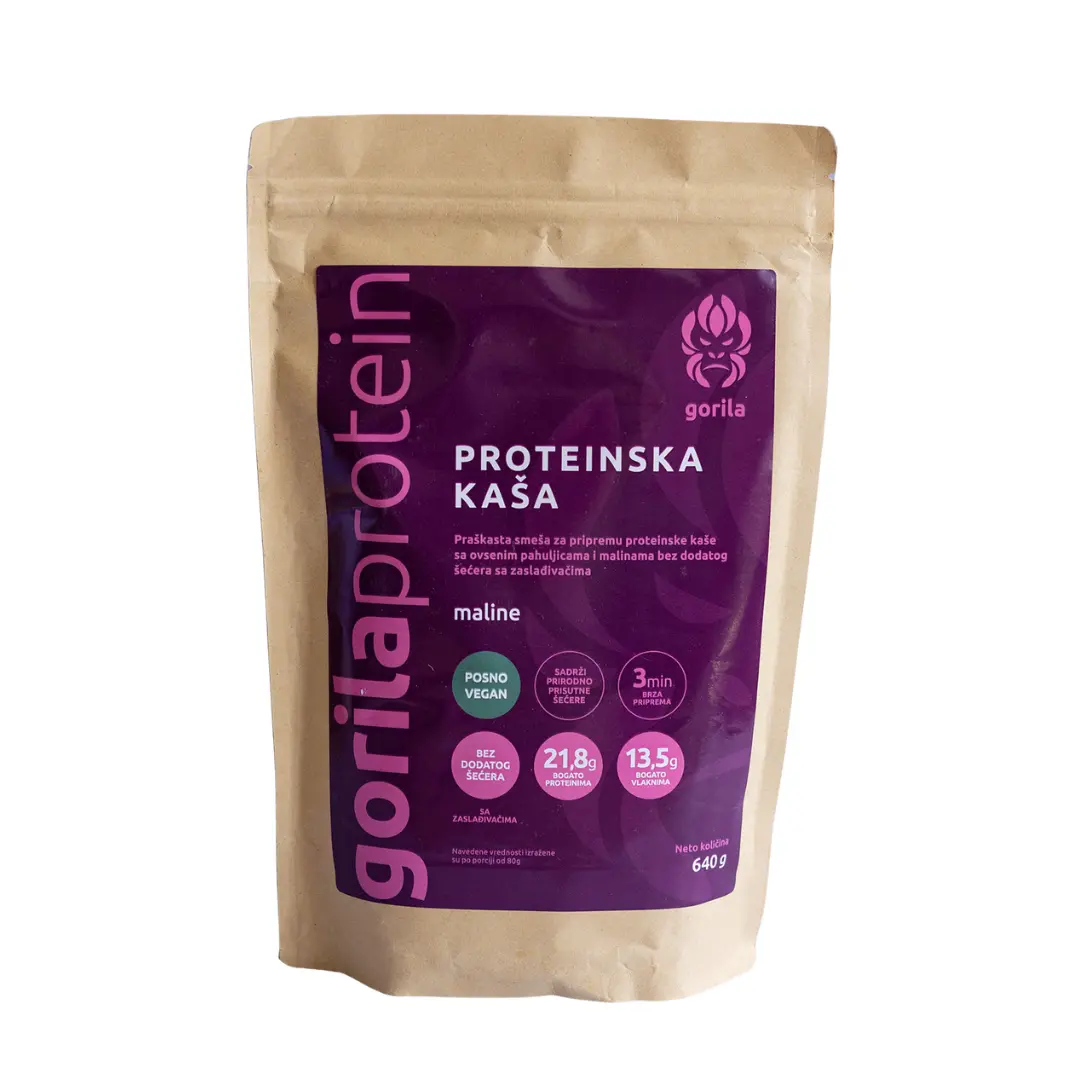 Proteinska Kaša Malina 640g – Gorila Protein