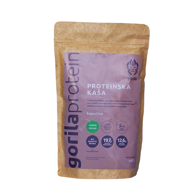 Proteinska Kaša Kapućino 640g – Gorila Protein