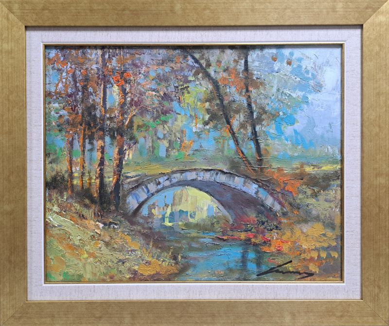 Most, ulje na platnu, Ivan Vanja Milanovic, sa 53×63 cm, bez 40×50 cm, sertifikat, 17700 dinara