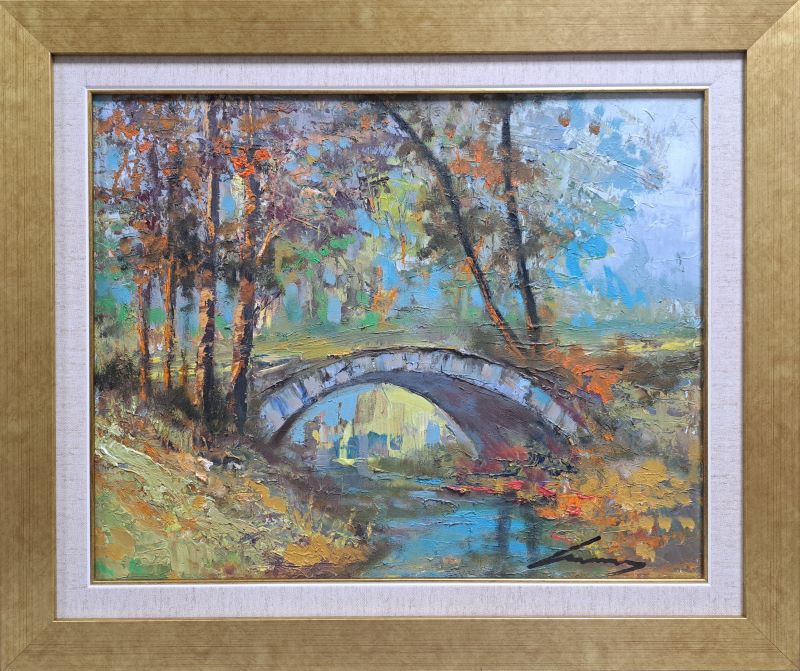 Most, ulje na platnu, Ivan Vanja Milanovic, sa 53×63 cm, bez 40×50 cm, sertifikat, 150 evra