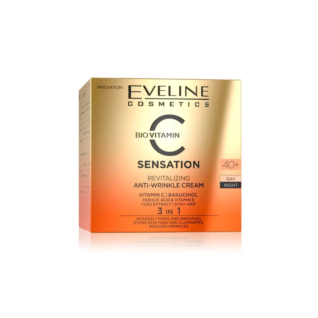 EVELINE Lifting Dnevna i Noćna Krema za Lice 3u1 sa Vitaminom C i E, Ferulinskom Kiselinom i Bakučiolom 40+ 50 mL