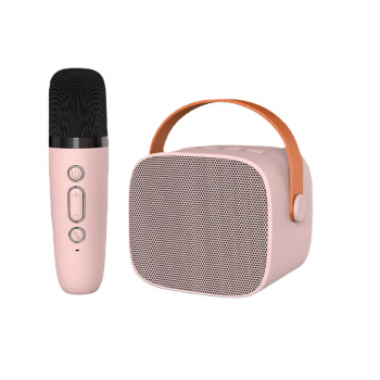 Bluetooth zvucnik karaoke set sa mikrofonom K-1 roze