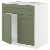 Pod.elem.sudop. i 2vrata/front, bela/Axstad sivozelena, 80x60 cm
