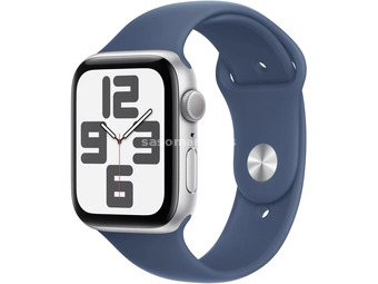 APPLE Watch SE2 v3 GPS 44mm silver aluminum case - sport strap M/L denim