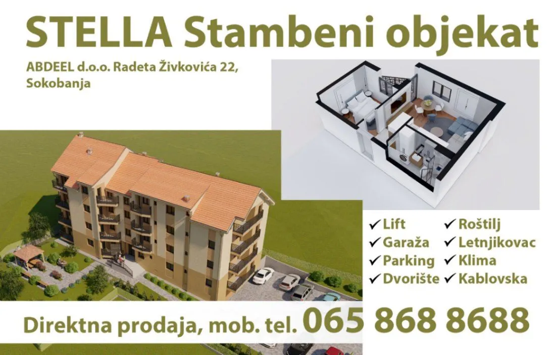 Prodaja, jednosoban stan, 35m2, Sokobanja