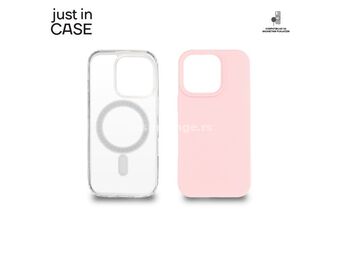 JUST IN CASE 2u1 Extra case MAG MIX PLUS paket za iPhone 16 Pro Max/ roza