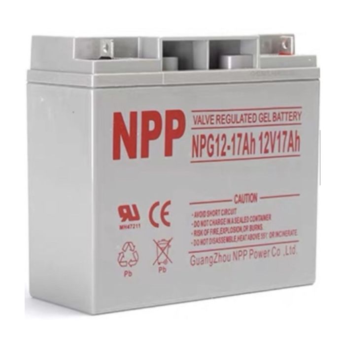 NPP NPG12V-17Ah, GEL BATTERY, C20=17AH, T3, 180*77*167*167, 4,8KG, Light grey