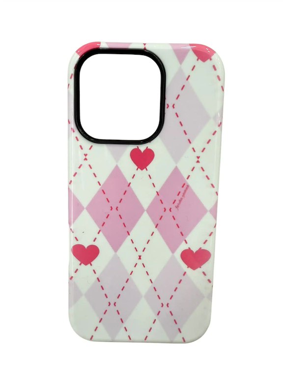 Maska Glossy Print za iPhone 16 pro pink hearts