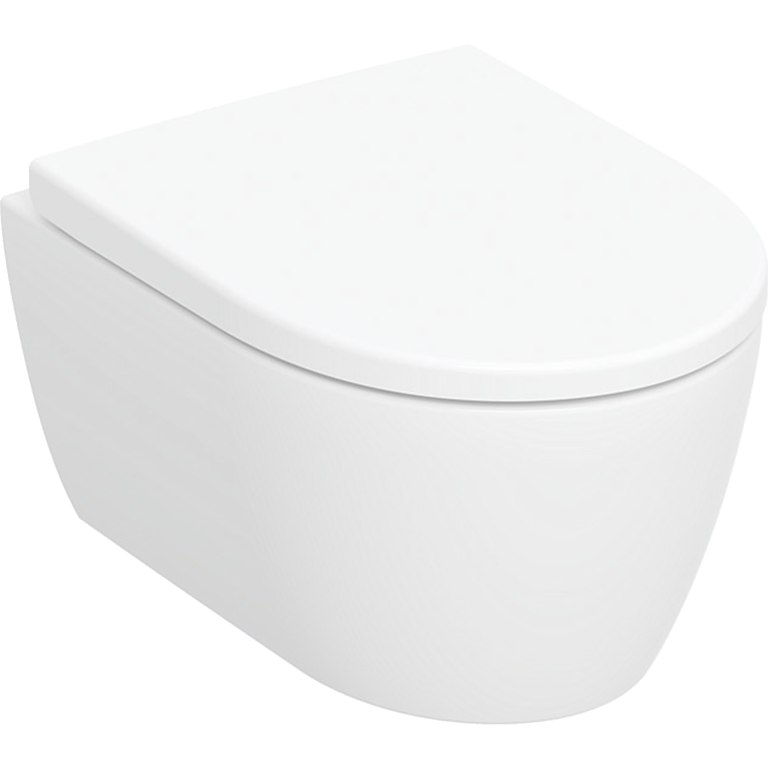 Geberit iCon set konzolne WC šolje, skriveno kačenje, Rimfree, sa WC sedištem, 49 cm, mat bela