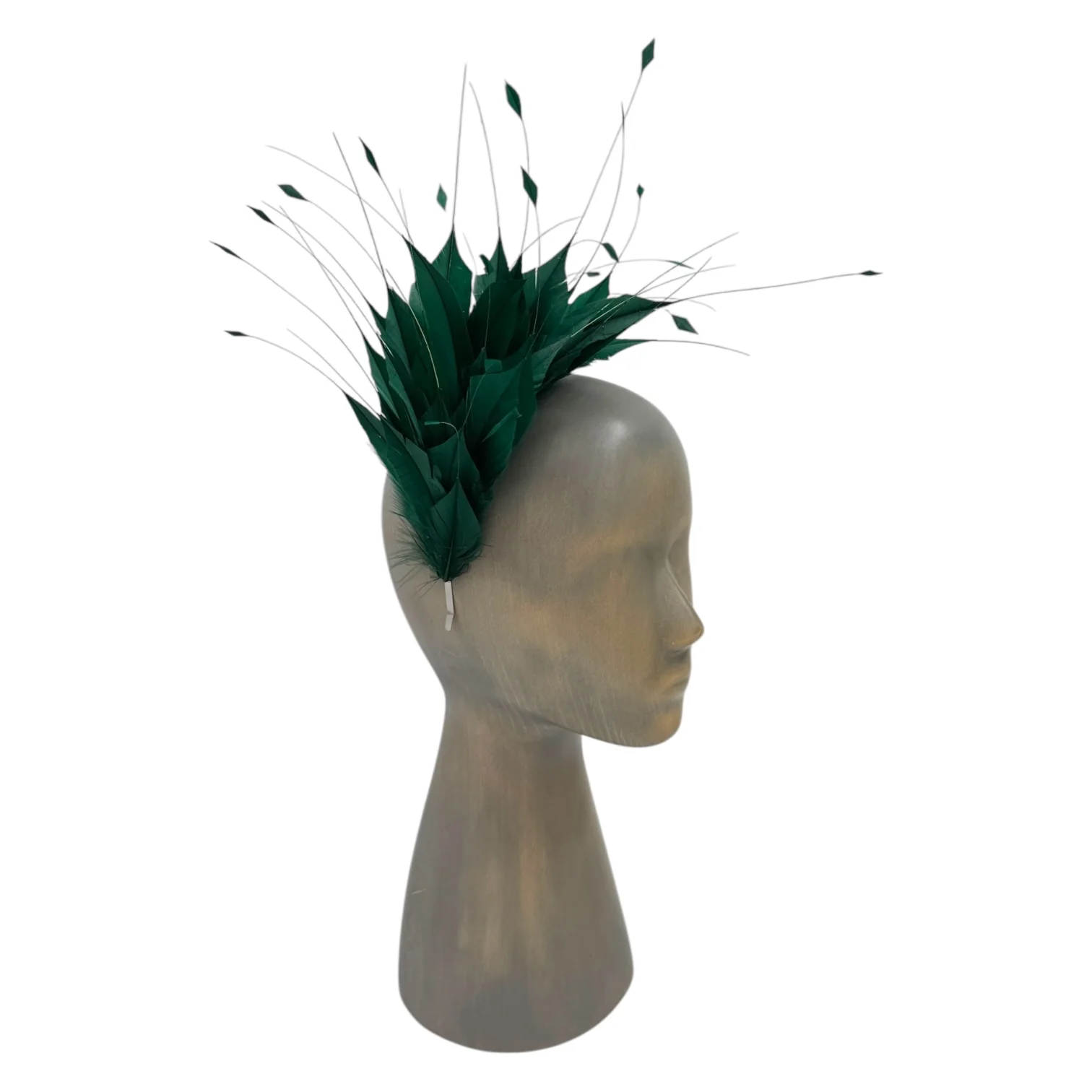 EMERALD GREEN FEATHER FASCINATOR