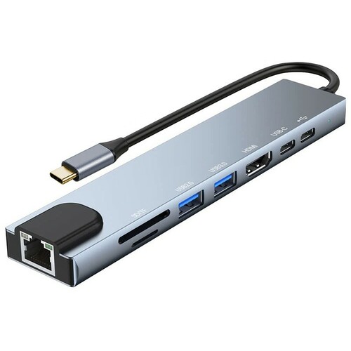 KETTZ KT-801G Type C 8/1 4K HDMI USB x 2, SD/TF Multiport