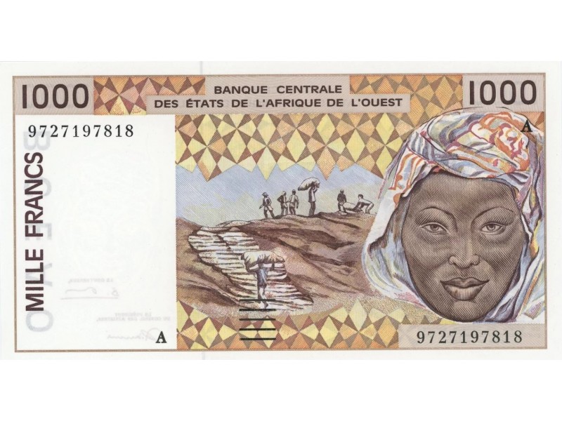 Ivory Coast Obala Slonovače 1000 Francs 1997 UNC, P111A