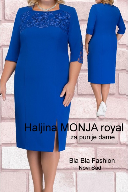 Haljina Monja Royal Plava Za Punije Dame