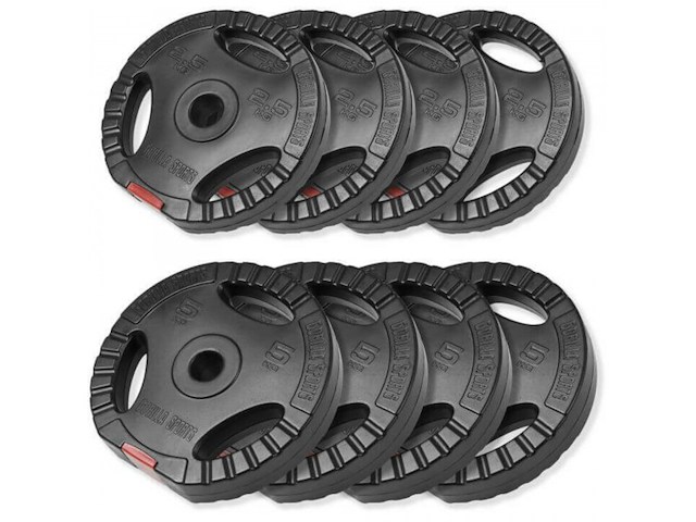 GORILLA SPORTS Set plastičnih tegova sa rukohvatima (4 x 2,5 kg, 4 x 5 kg)