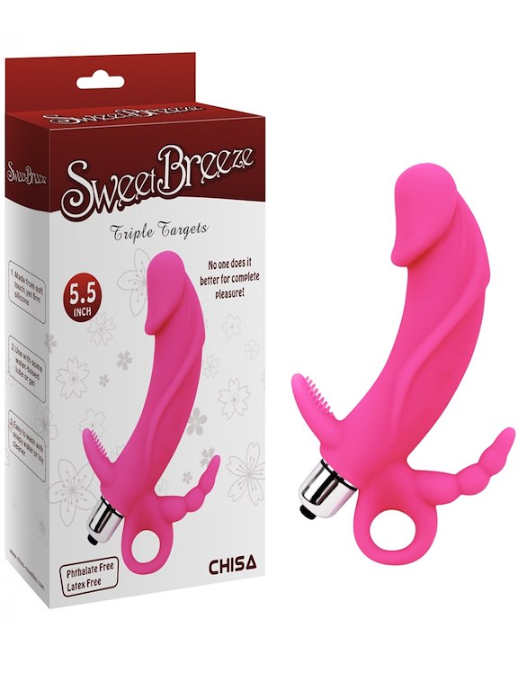 Triple Targets-Pink silikonski vibrator