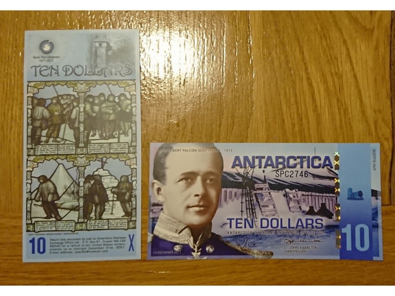 Antarktik 10 dolara polymer UNC