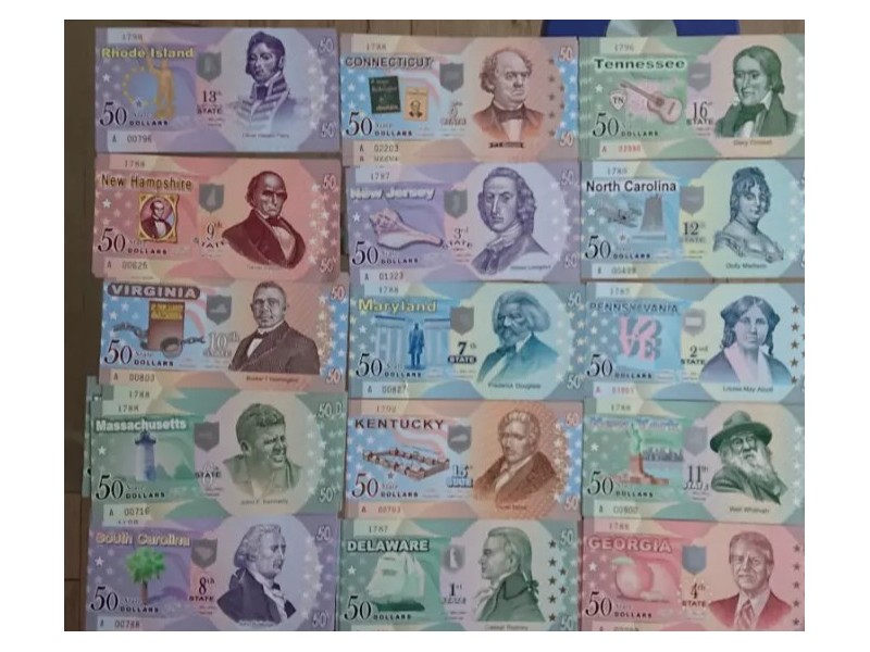 16 različitih US polymer novčanica UNC