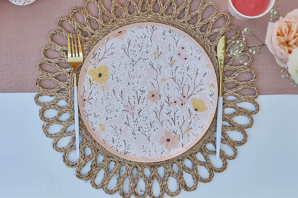 Tanjiri Pink floral 25cm – 8 kom