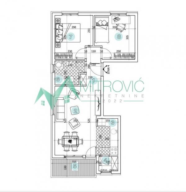 Dvoiposoban stan na prodaju, 54m2, 97.410€