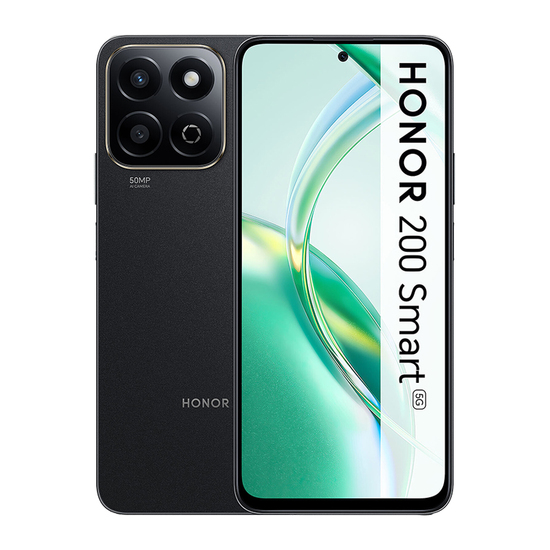 Mobilni telefon Honor 200 SMART, Crna, Dual Sim, 5G, Snapdragon 4 8-Core, Adreno 613, 4 GB RAM, 256 GB, 50+2 / 5 MP