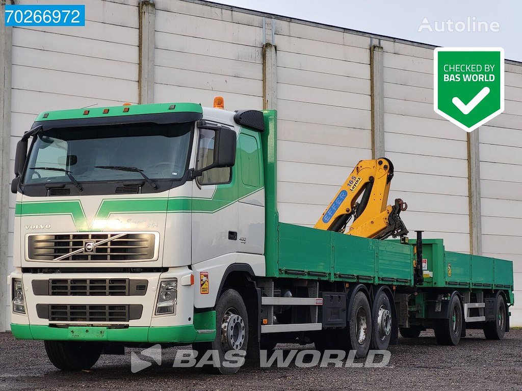 Volvo FH 400 6X2 Effer 165.00/2S kran Crane Lift+Lenkachse Euro 4 kamion s ravnom platformom