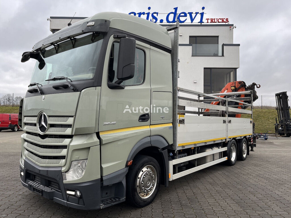 Mercedes-Benz Actros 2545 6x2 Effer Atlas 265-A6 Lenk- Liftachse kamion s ravnom platformom