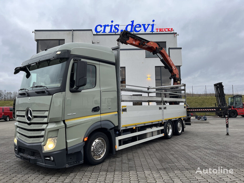 Mercedes-Benz Actros 2545 6x2 Effer Atlas 265-A6 Lenk- Liftachse kamion s ravnom platformom