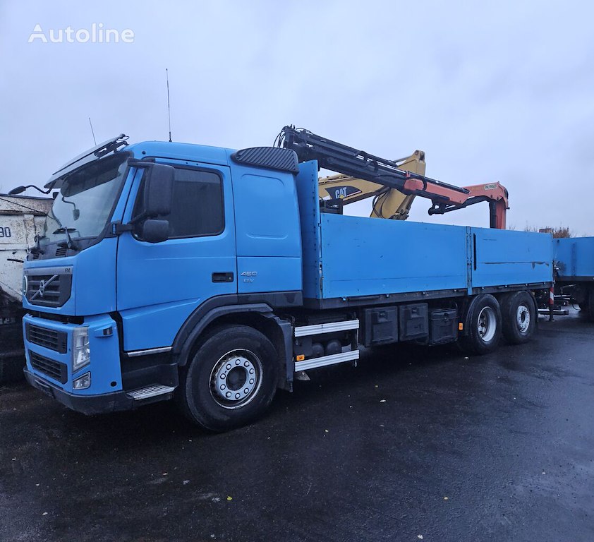 Volvo FM 460 6x2 Baustoff mit Palfinger Ladekran Funk kamion s ravnom platformom