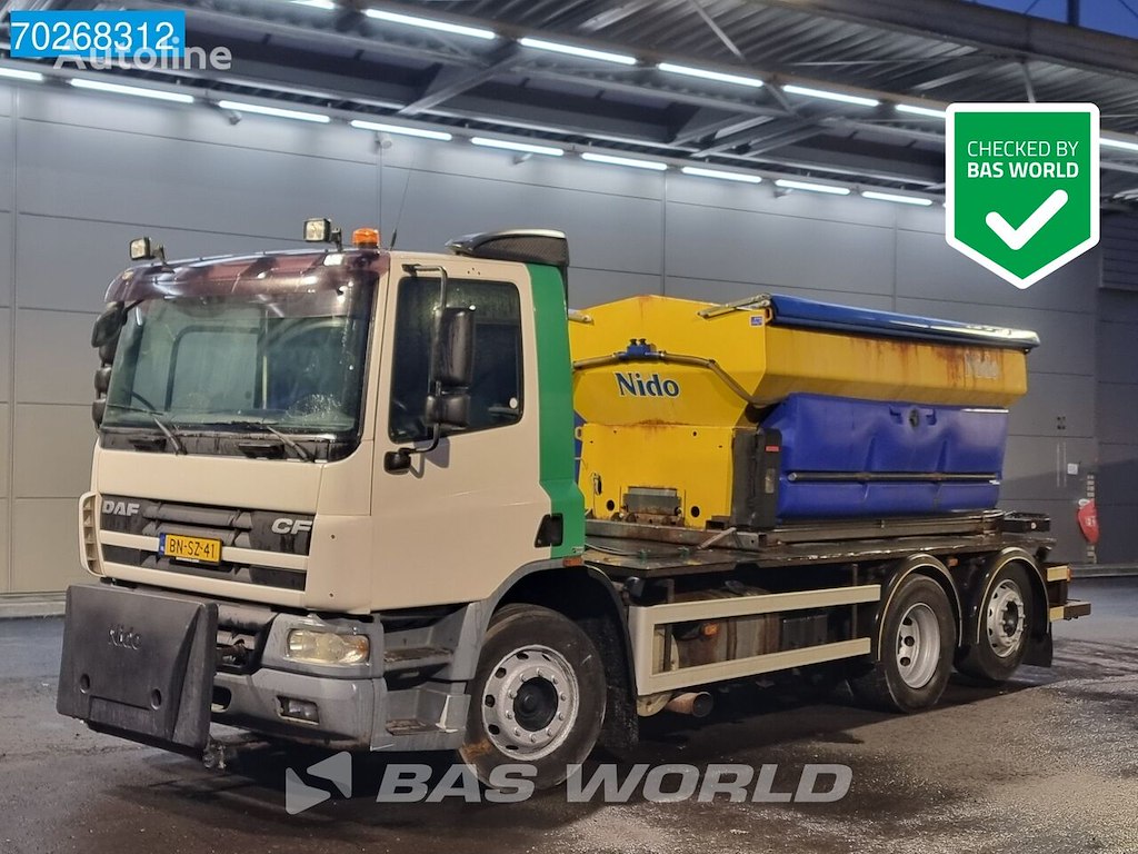 DAF CF75.250 6X2 NL-Truck Nido sand-salt spreader Lift+Lenkachse Eur kamion s ravnom platformom