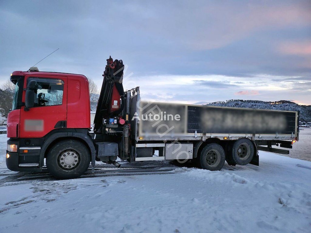 Scania P340 *6x2 *crane HMF 1820 *PLATFORM 6.6m *MANUAL kamion s ravnom platformom