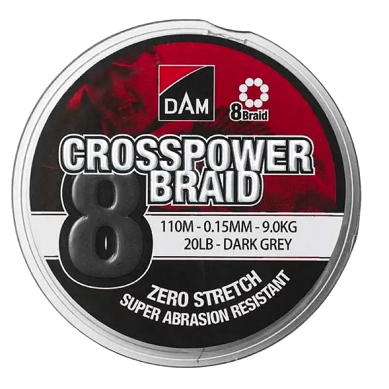 DAM CROSSPOWER 8-BRAID 150m DARK GREY 0,17mm (5DS 66589)