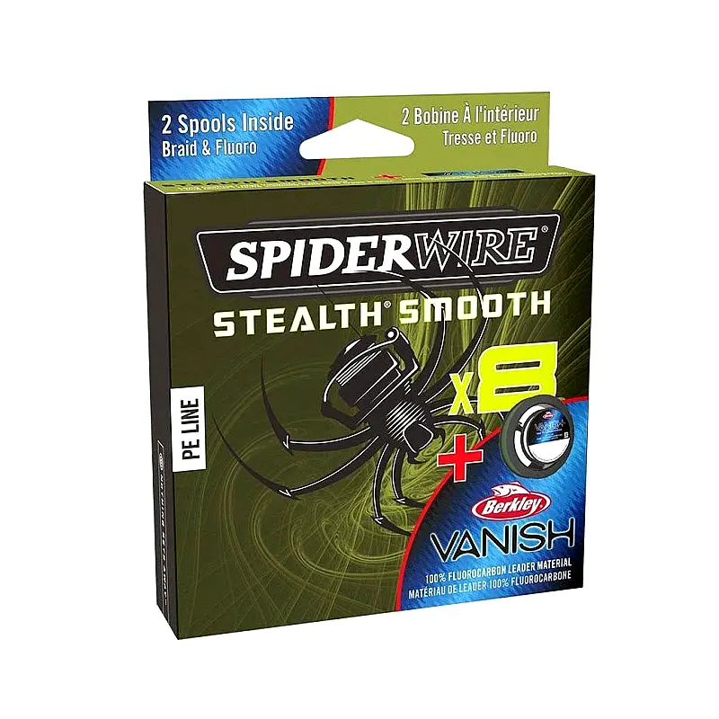 SPIDERWIRE S&Sx8 +VANISH MOSS GREEN 150m 0,09mm FC 0,25mm