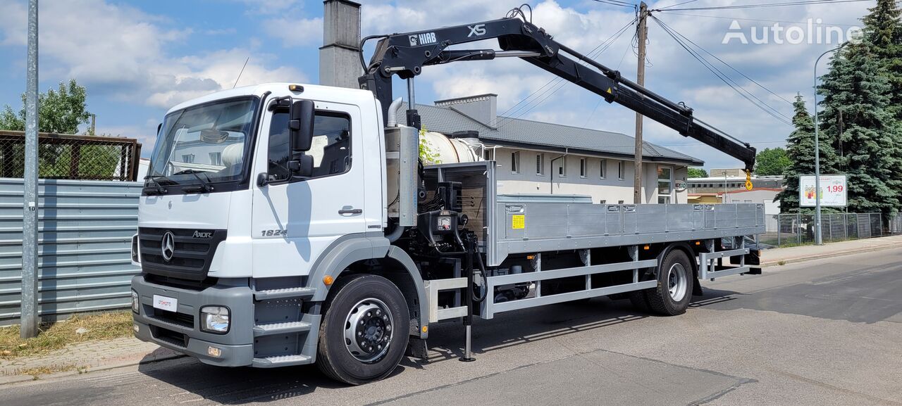 Mercedes-Benz AXOR 1824 L HDS Hiab 122 Żuraw Dźwig Kran Crane Paka 7,60m kamion s ravnom platformom