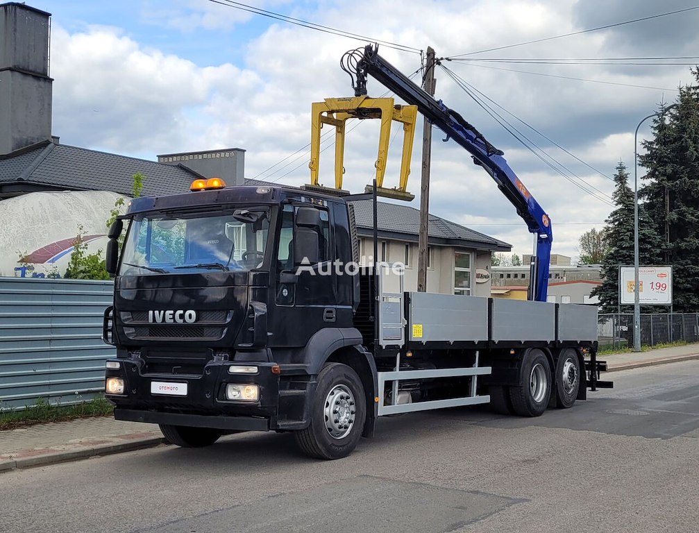 IVECO STRALIS 260S31 6x2 310KM HDS PM12 Żuraw Dźwig Kran Crane kamion s ravnom platformom