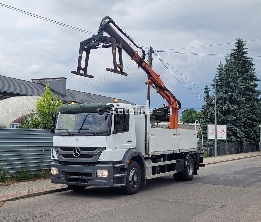 Mercedes-Benz AXOR 1833 K HDS ATLAS 105.2 Siodełko Chwytak Żuraw Dźwig kamion s ravnom platformom