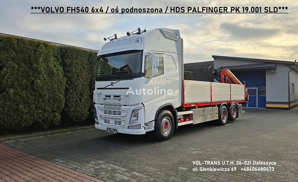 Volvo FH540 6x4 Palfinger PK 19001 kamion s ravnom platformom