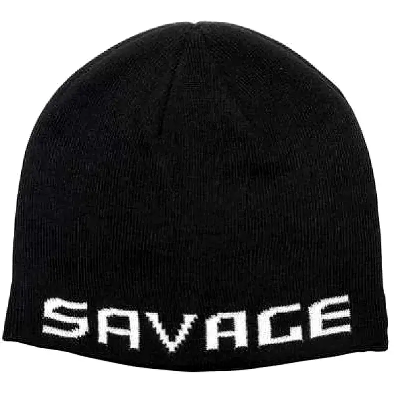 SAVAGE GEAR KAPA ZIMSKA LOGO BEANIE /BLACK WHITE (7SGK 73739)