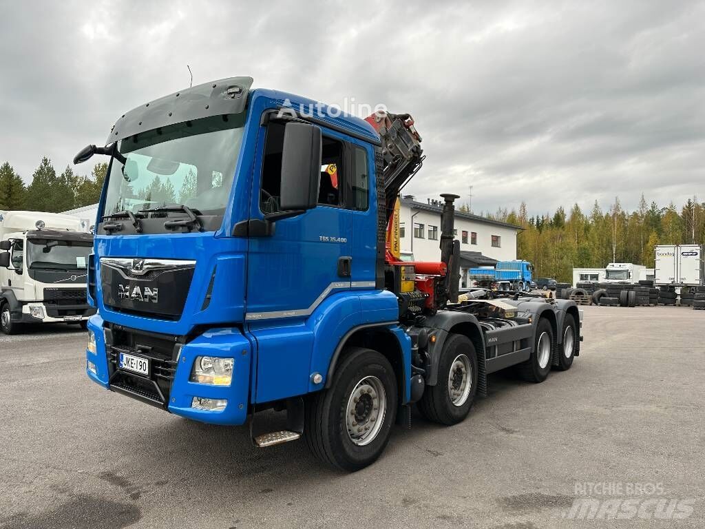 MAN TGS 35.400 8x4 Palfinger PK20001K nosturi + Koukku kamion rol kiper