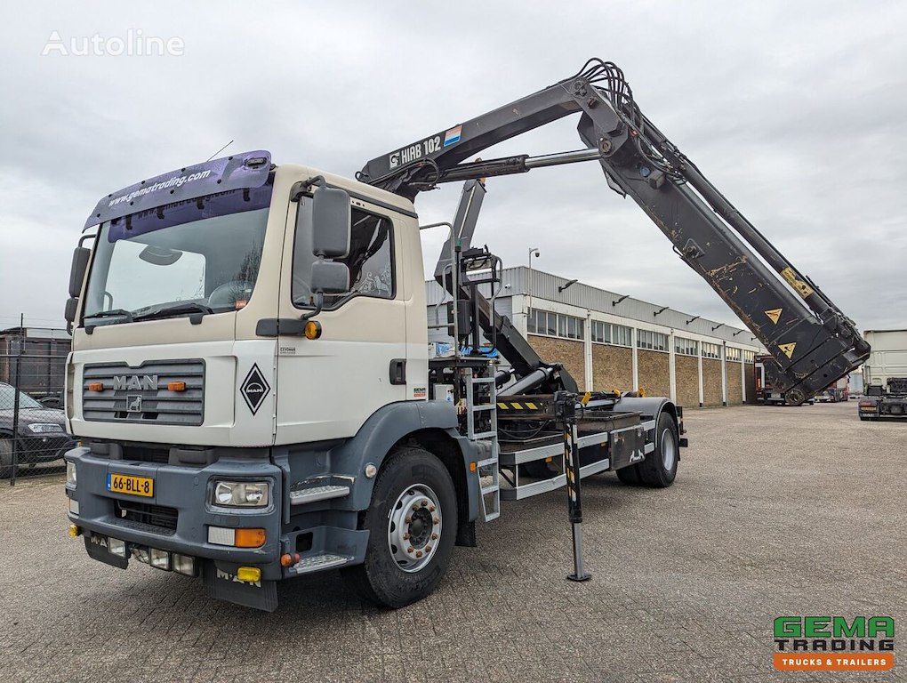 MAN TGM 18.240 4x2 LX Euro3 - Hooklift 12T + Hiab 102-2 - Radiograph kamion rol kiper