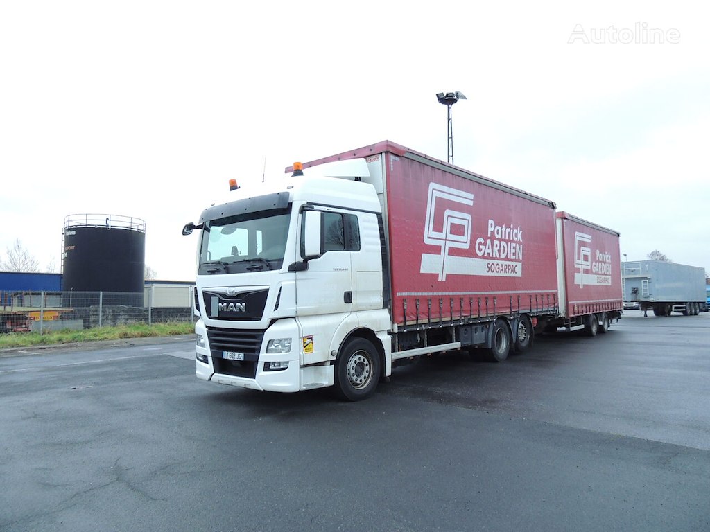 MAN TGX 26.440 6x2 Tautliner + Fruehauf anhanger (Retarder) kamion sa klizna zavesa cerada + prikolica sa kliznom ceradom