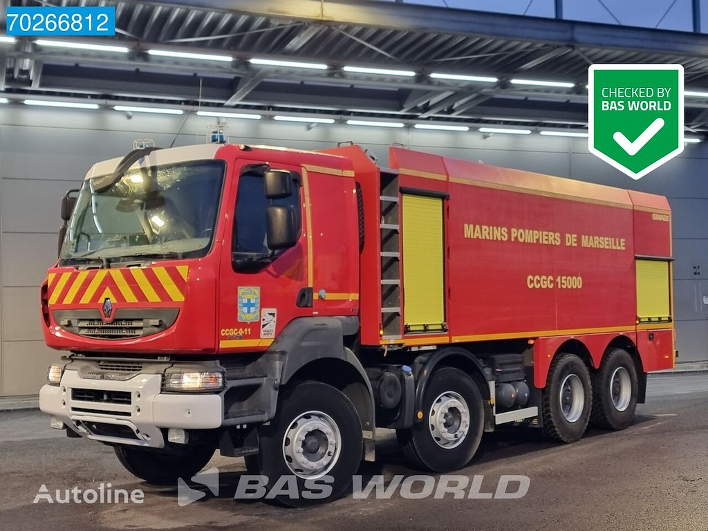 Renault Kerax 430 8X4 fire truck Feuerwehr 15.000 Liter Low mileage vatrogasno vozilo