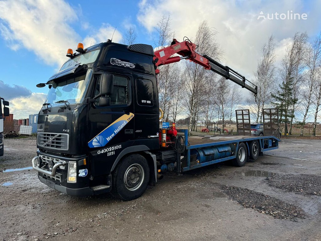 Volvo FH12 460 / 8.4m platform / HMF crane autotransporter