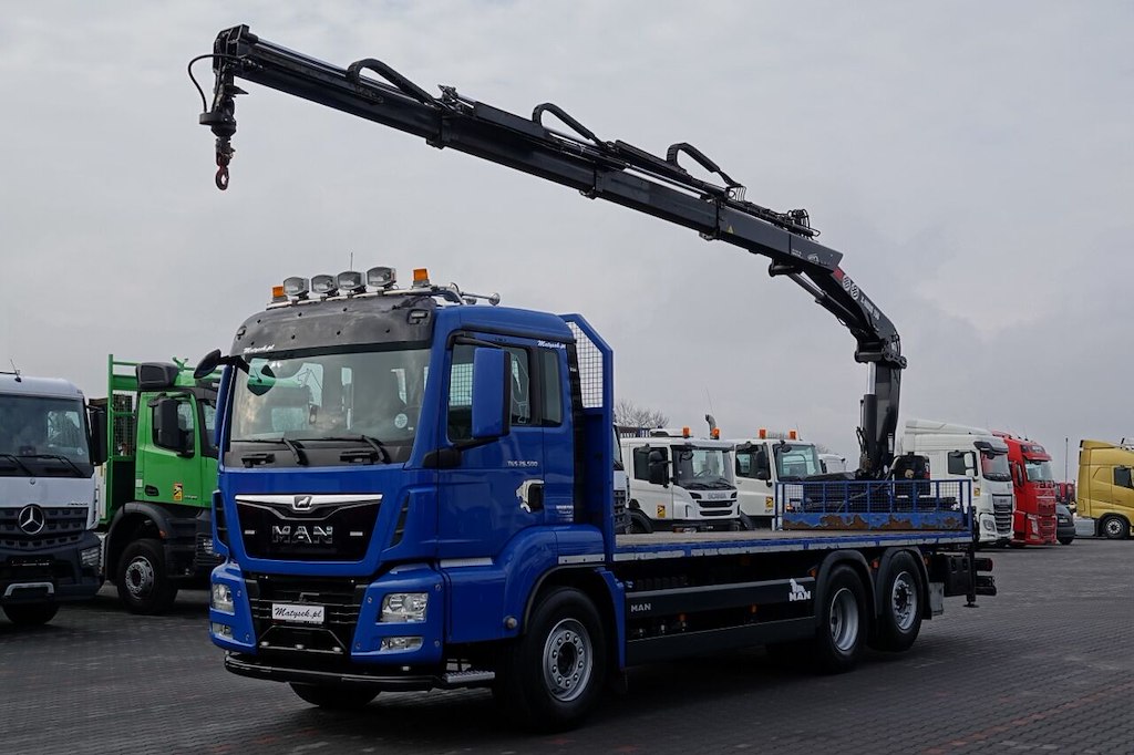 MAN TGS 26.500 / 6x2 / SKRZYNIOWY / HDS HIAB 158 e-3 WYSÓW 10,5 M / kamion platforma