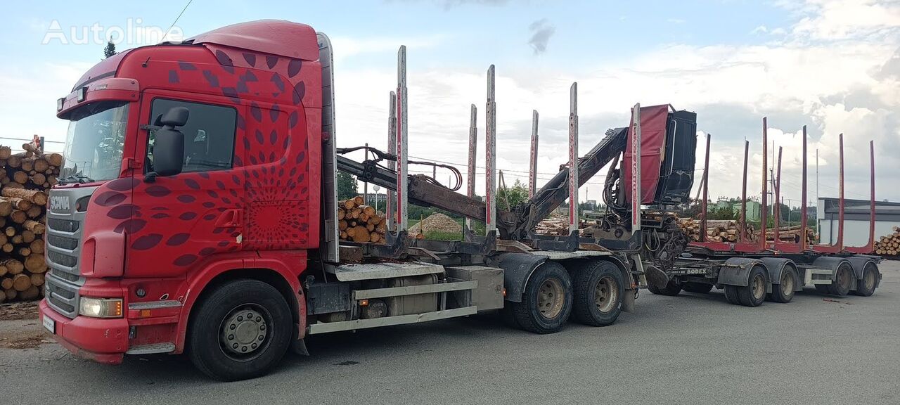 Scania 6x4 timber truck loglift+ trailer kamion za prevoz drva