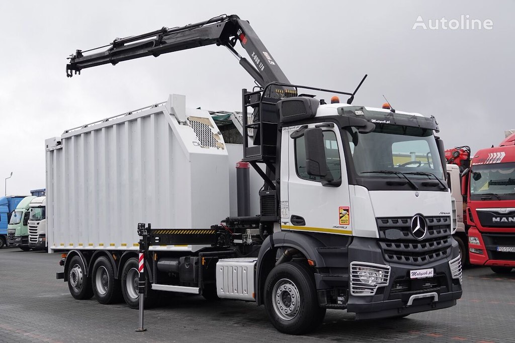 Volvo AROCS 3240 / 8X4 / TRIDEM / WYWROTKA + HDS HIAB X-DUO 178 E-2 / kamion za prevoz metalnog otpada