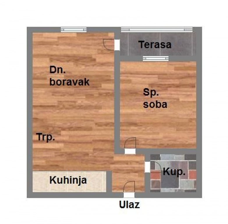 Odličan u izgradnji dvosoban 41m2