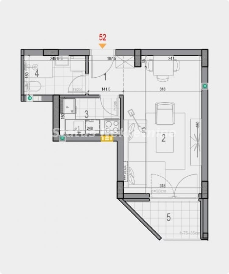 Južni Telep-Pogodan Jednosoban stan 30 m2 u Izgradnji-povraćaj PDV-a-065/385 8880